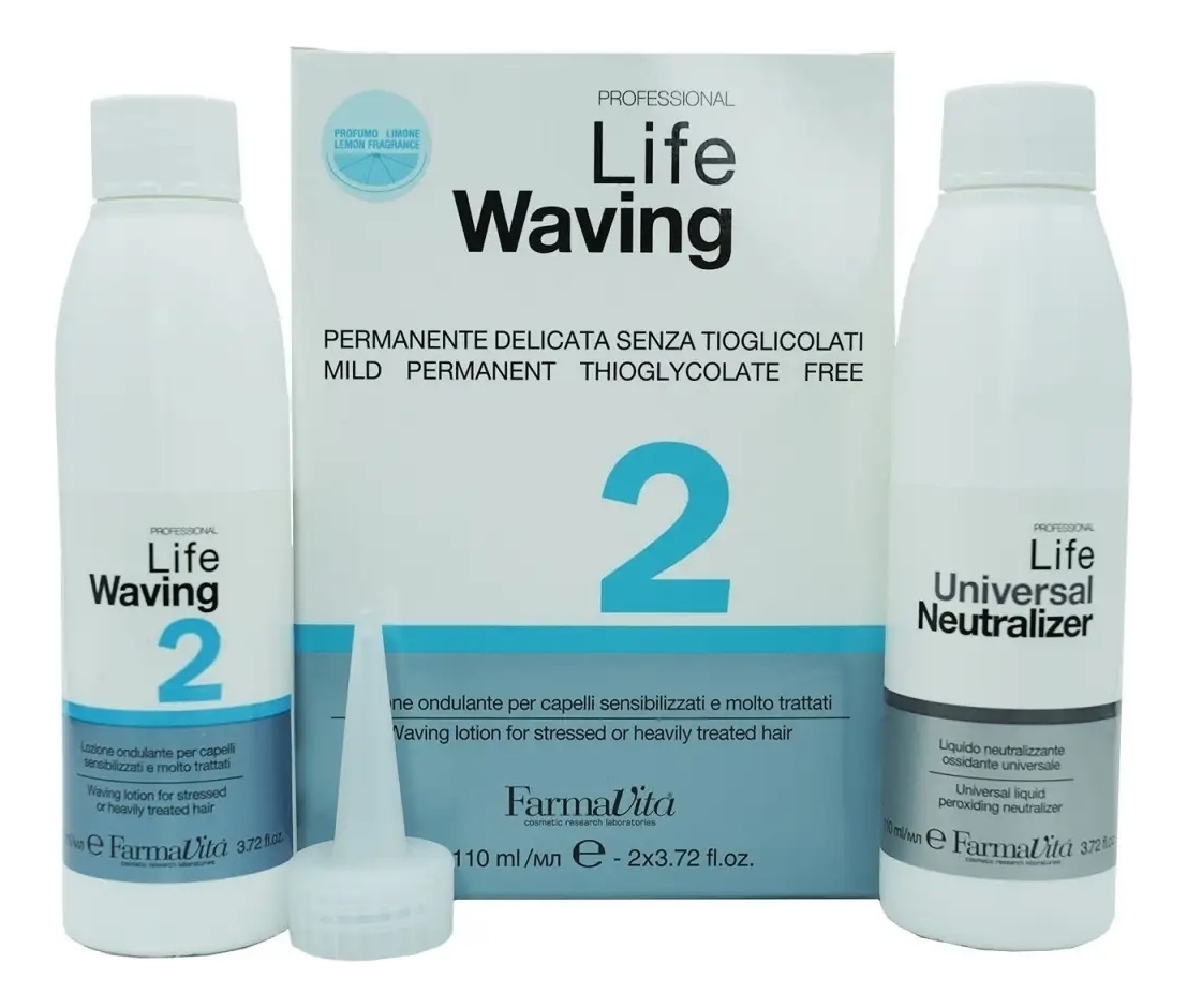 FarmaVita набор для биозавивки поврежденных волос life waving 2 2*110мл ...