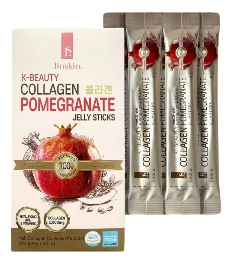 Jinskin коллагеновое желе с соком граната в стиках collagen pomegranate ...