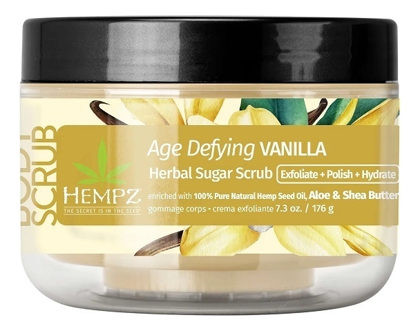 Hempz антивозрастной скраб для тела сахарный age defying vanilla herbal ...